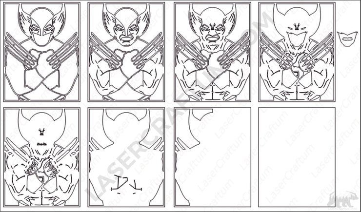 Wolverine Layered Design for cutting - LaserCraftum