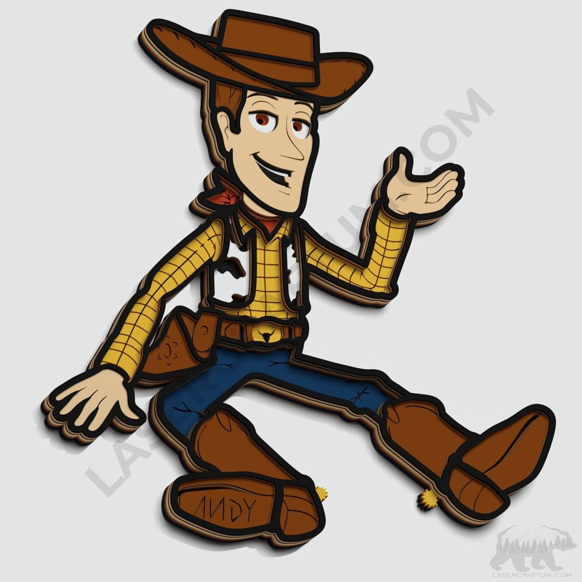 Woody Layered Design for cutting - LaserCraftum