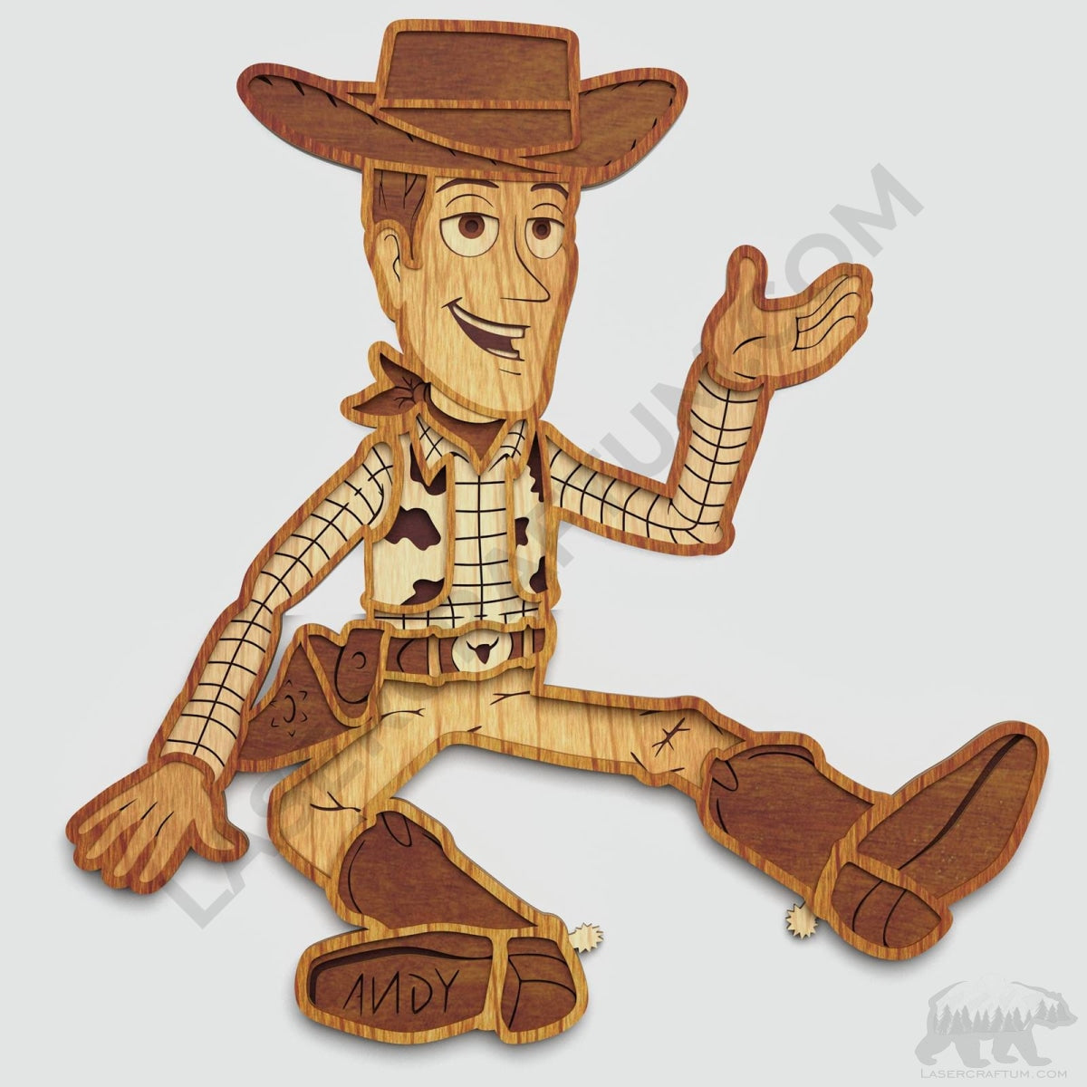 Woody Layered Design for cutting - LaserCraftum