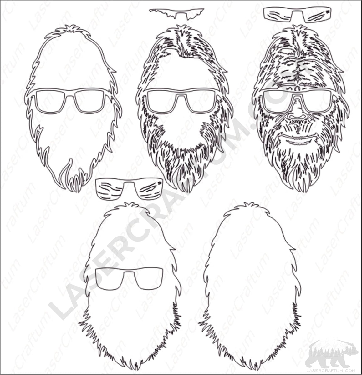 Yeti Layered Design for cutting - LaserCraftum