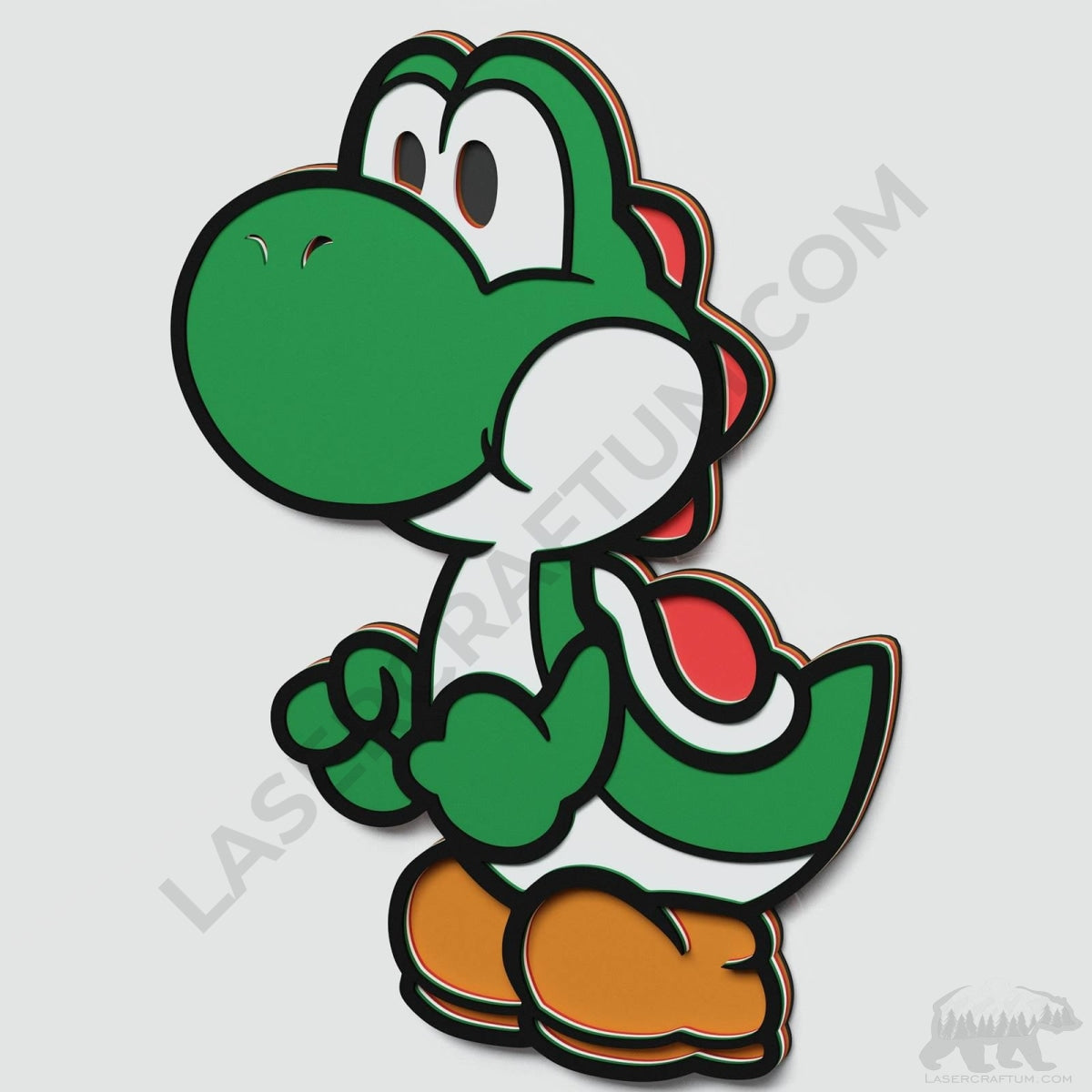 Yoshi Layered Design for cutting - LaserCraftum