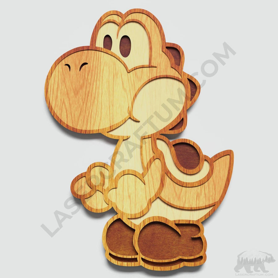 Yoshi Layered Design for cutting - LaserCraftum