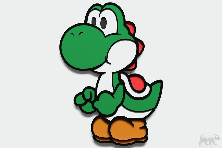 Yoshi Layered Design for cutting - LaserCraftum